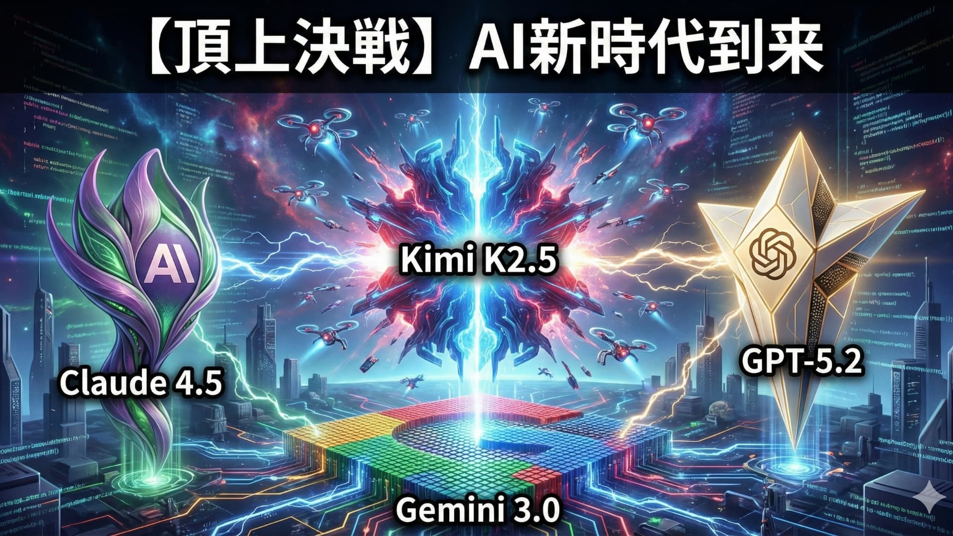 【頂上決戦】Kimi K2.5爆誕！GPT-5.2、Claude 4.5、Gemini 3.0と徹底比較 | AIエージェントナビ