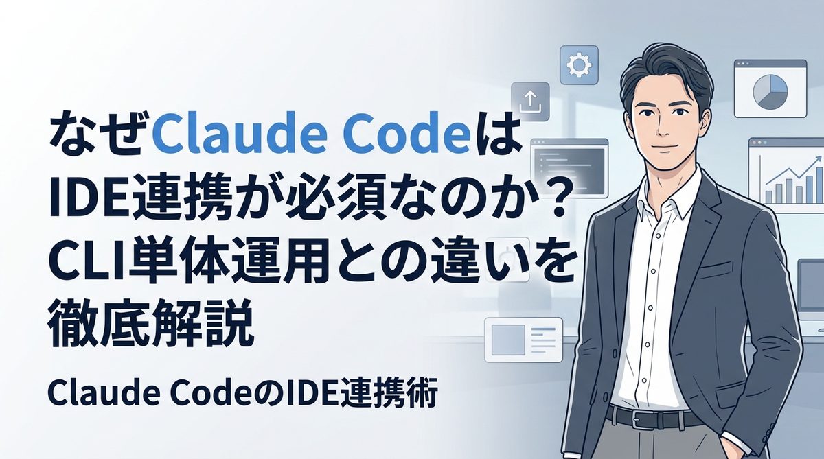 【比較検証】なぜClaude CodeはIDE連携が必須なのか？CLI単体運用との違いを徹底解説 | AIエージェントナビ