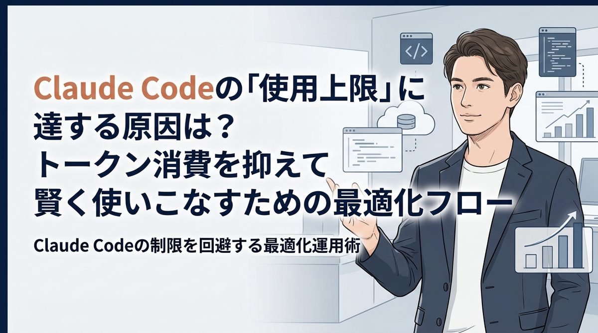 【徹底攻略】Claude Codeの「使用上限」に達する原因は？トークン消費を抑えて賢く使いこなすための最適化フロー | AIエージェントナビ